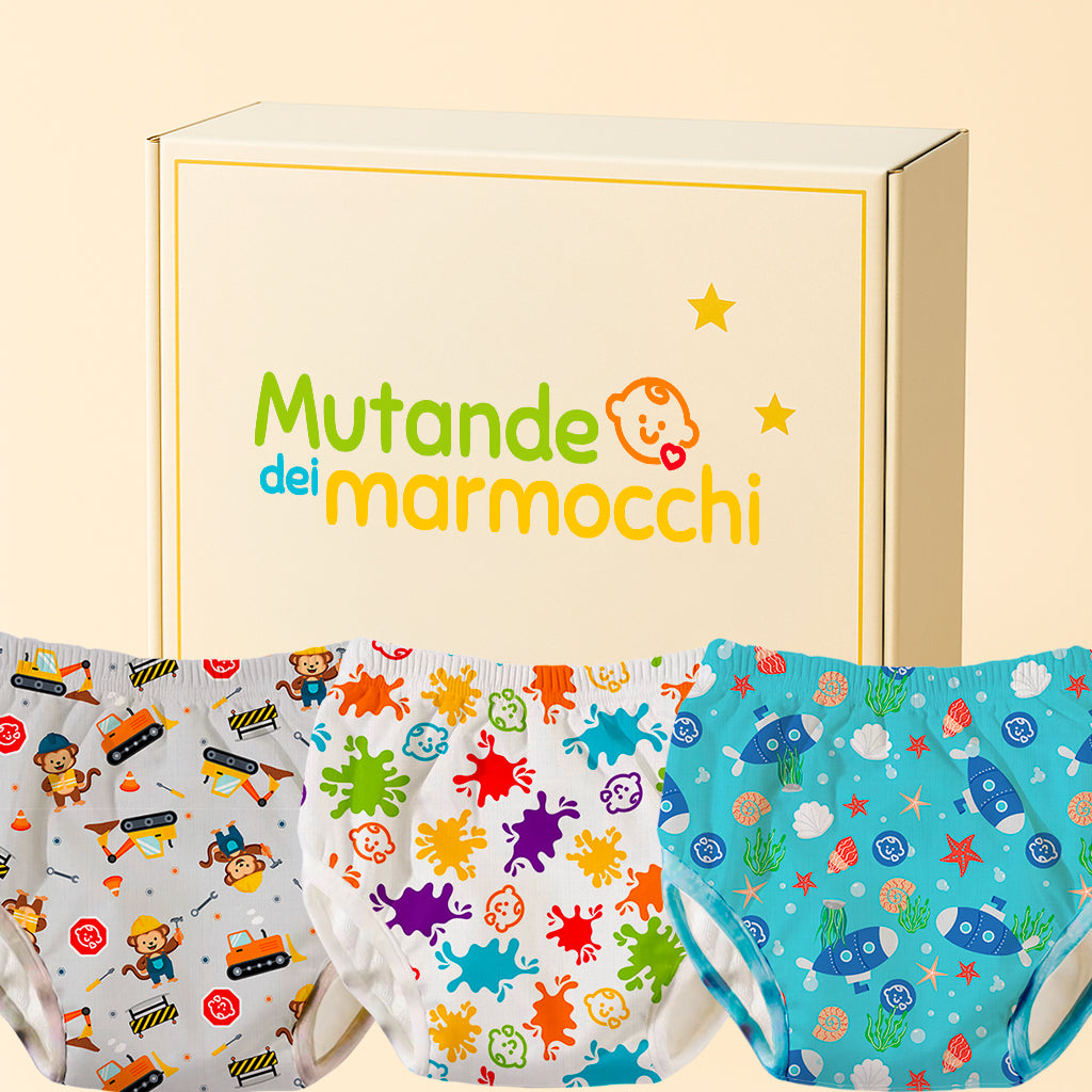 Pacchetto da 3 — Piccoli Esploratori 🧭 – Mutande dei Marmocchi